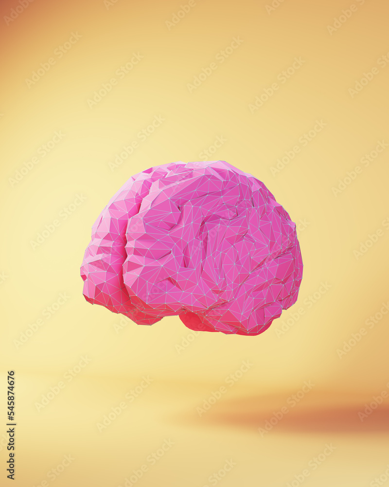 Pink Artificial Intelligence Brain Concept Research Innovation Neural ...