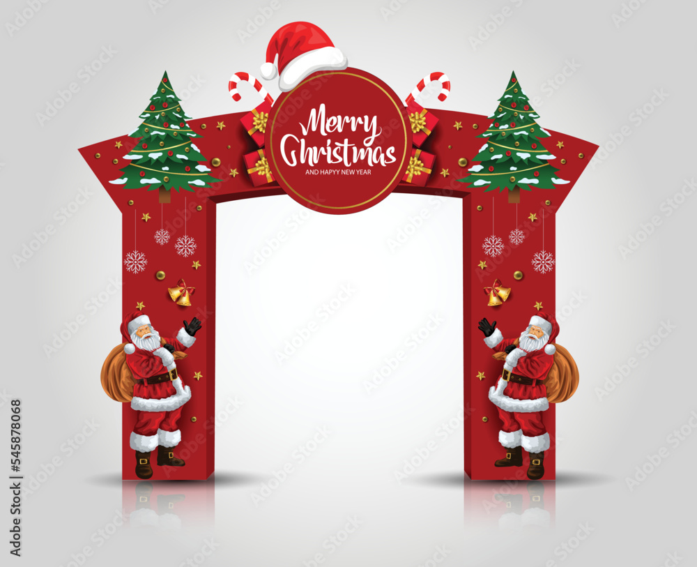 merry Christmas entrance arch design. abstract vector illustration ...