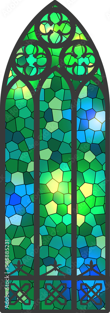 Gothic window. Vintage stained glass church frame. Element of ...
