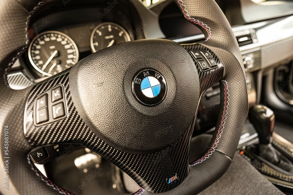 Bmw steering wheel and dashboard Stock Photo | Adobe Stock
