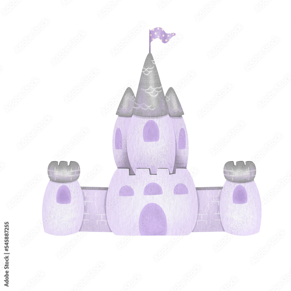 Watercolor fairy tale element of princess story - princess purple ...