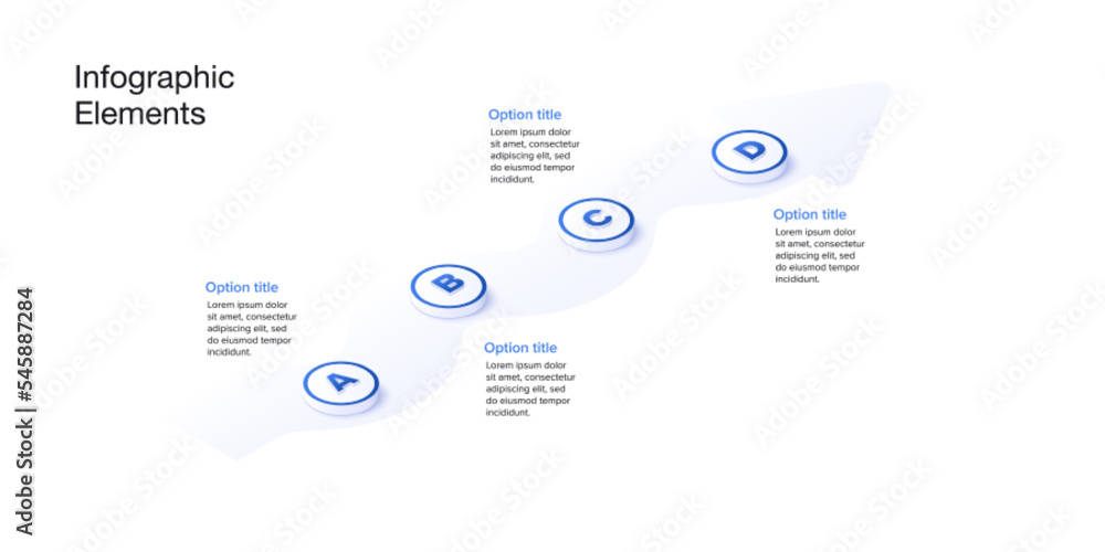 Business process chart infographics with 4 step circles. Circular ...