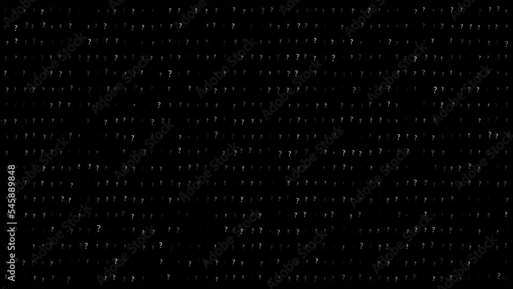 Dynamic watermark overlay, question marks on black background, Seamless ...