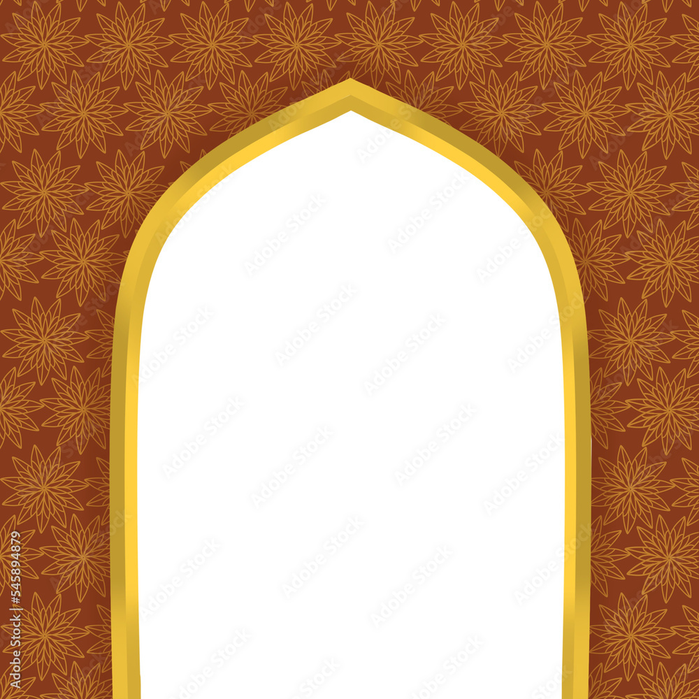 Islamic Red and Gold Border Frame with Geometric Pattern Stock ...