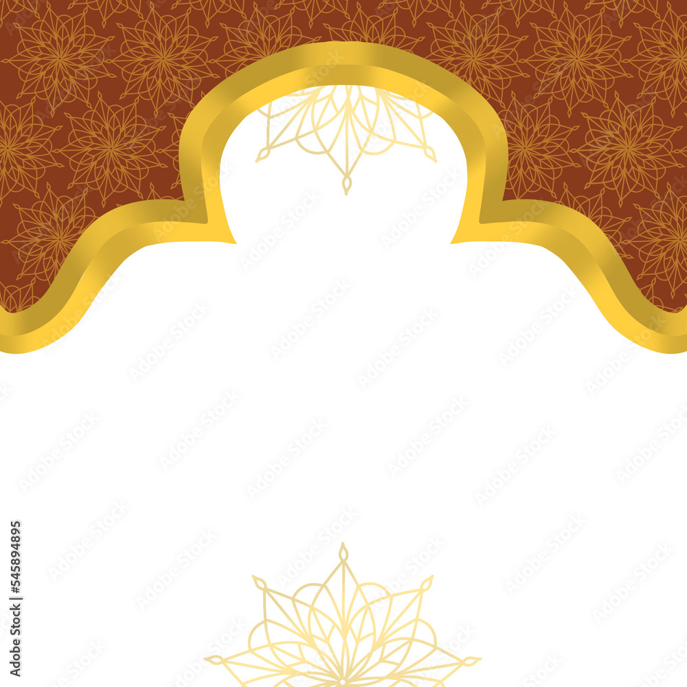 Islamic Red and Gold Border Frame with Geometric Pattern ilustração do ...