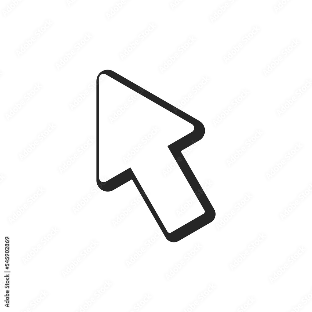comic style arrow pointer icon with transparent background. png file Stock Illustration | Adobe ...