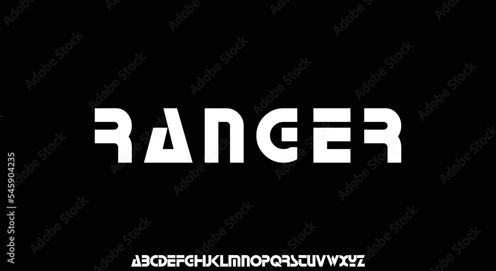 RANGER Modern Bold Font. Regular Italic Number Typography urban style ...