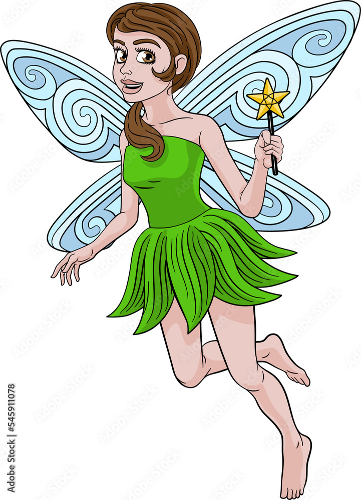 Fairy Cartoon Illustration Stock Illustration | Adobe Stock