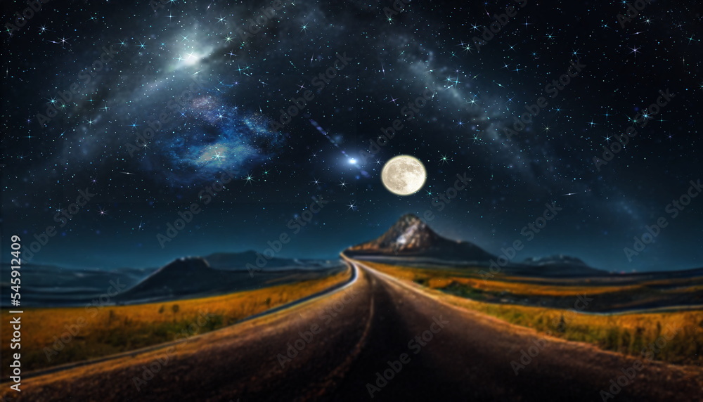 Starry night sky at sea , nebula star fall moon milky way reflection ...