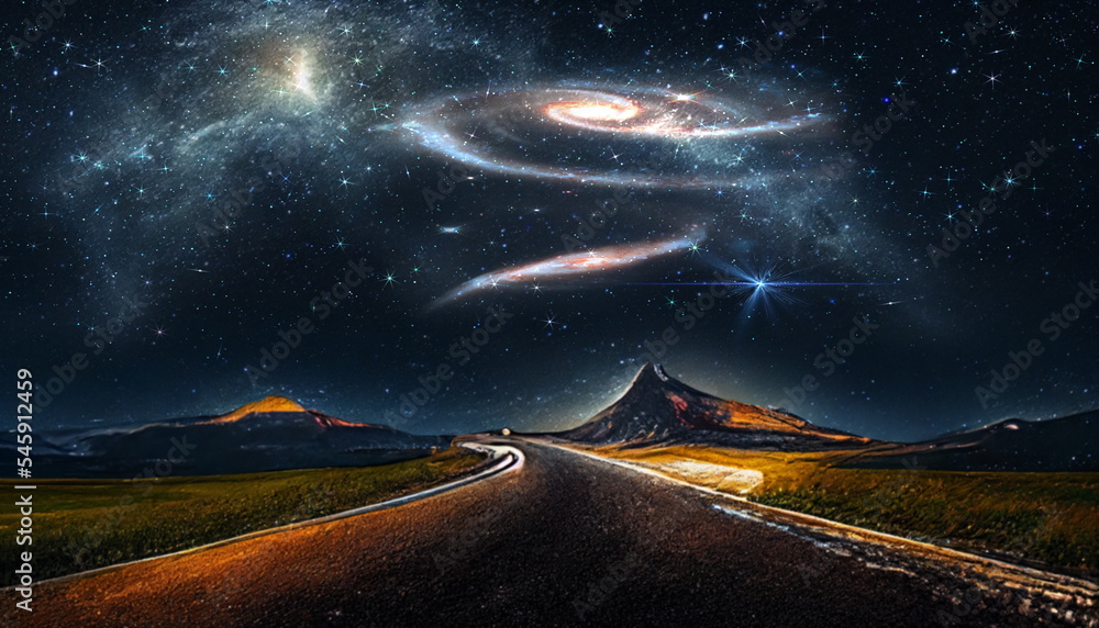 Starry night sky at sea , nebula star fall moon milky way reflection ...