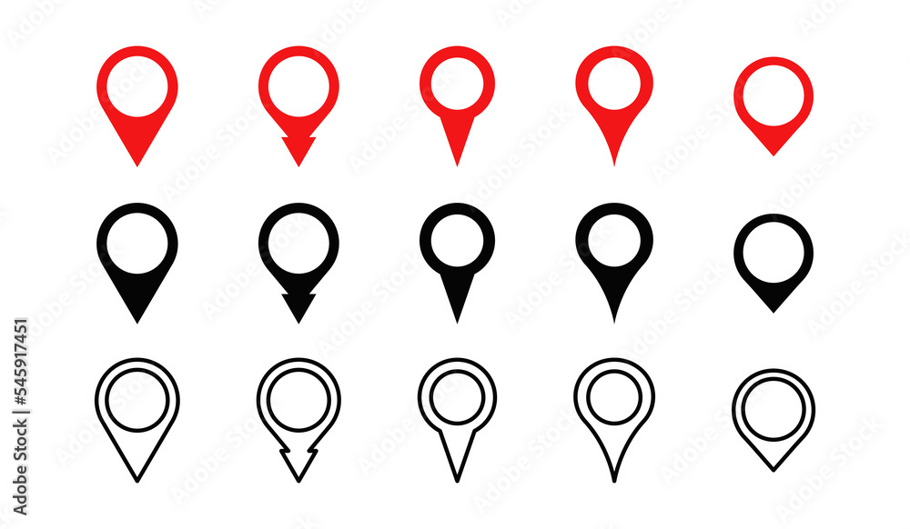 Pointer Map Vector Isolated Collection Of Map Pointers Gps Location Symbol Location Pin Map