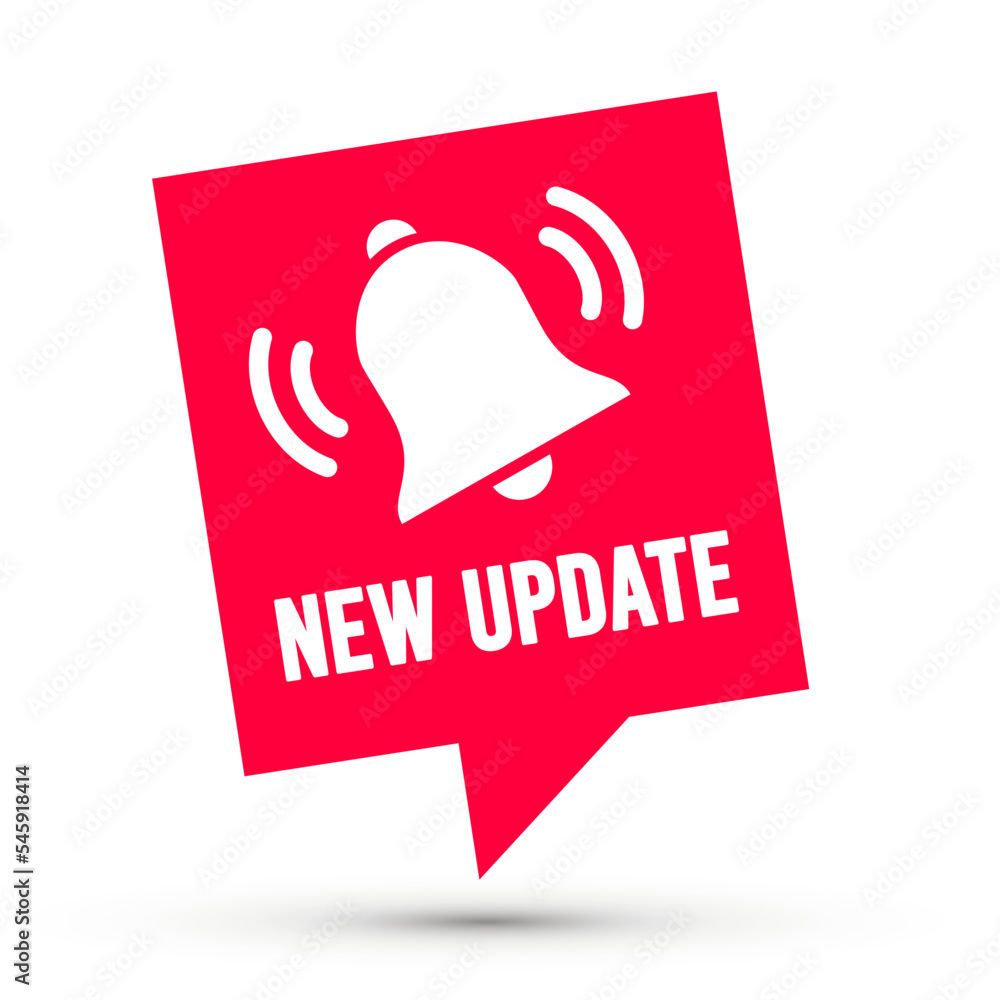 Speech Bubble With Ringbell Icon And Text New Update Stock Vector ...