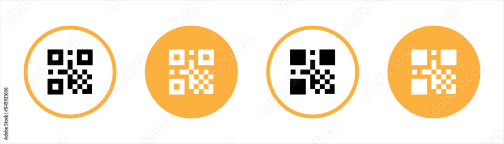 Scan QR code icon. QR Code for payment symbol. Digital scanning signs ...
