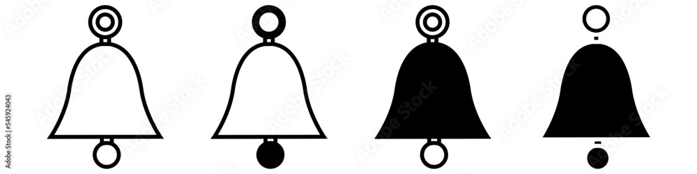 Bell icon vector set. Notification illustration sign collection. alarm ...