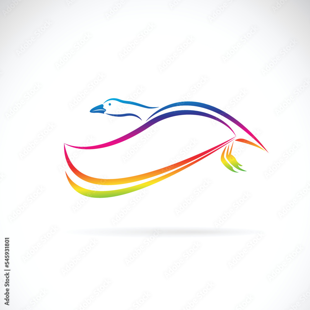 Vector of flying duck design on white background. Wild Animals. Easy ...