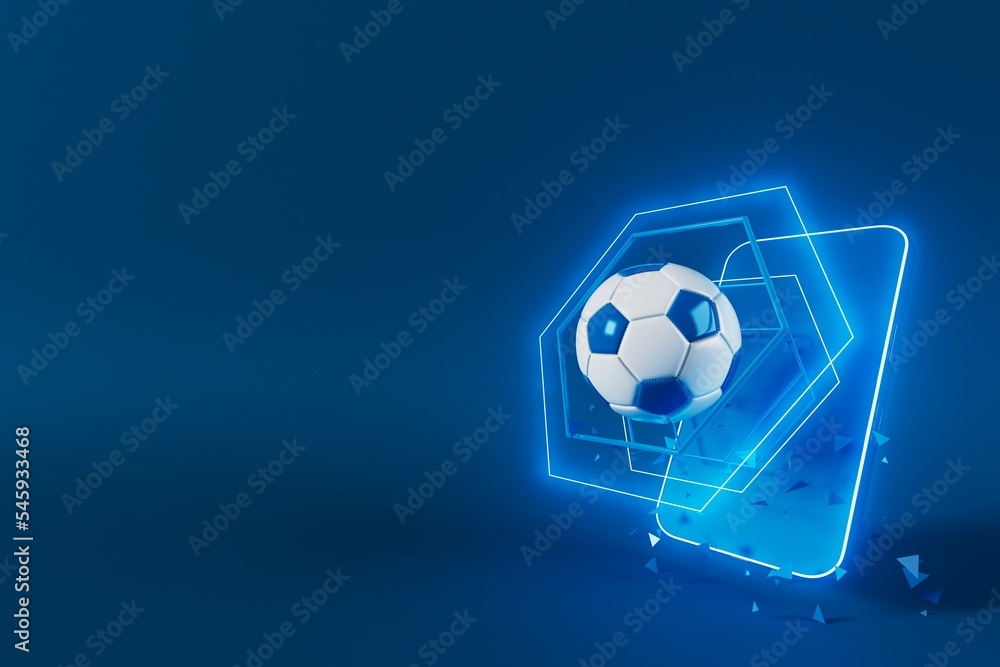 3d football object design. realistic rendering. abstract futuristic ...