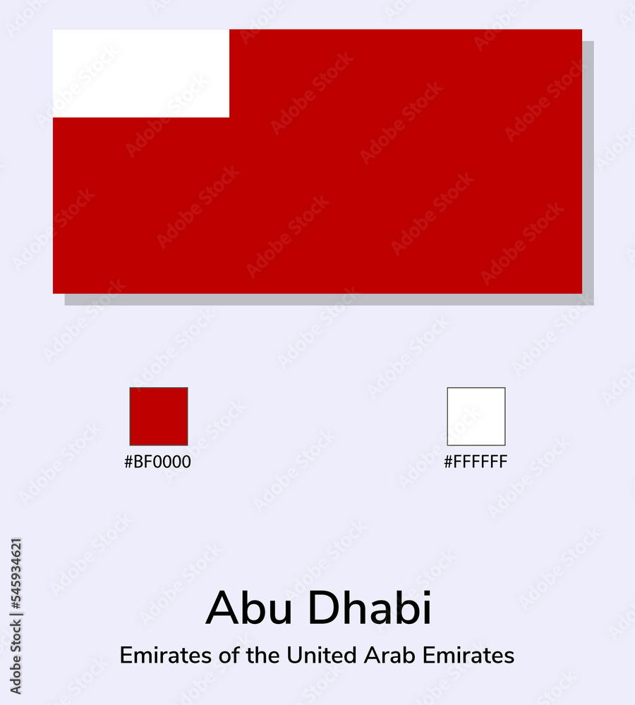 Vector Illustration of Abu Dhabi flag isolated on light blue background ...