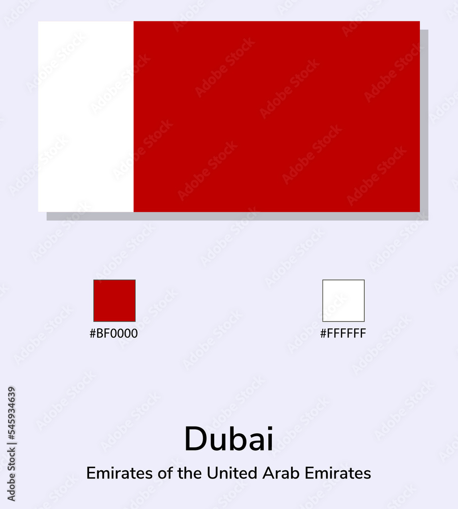 Vector Illustration of Dubai flag isolated on light blue background ...