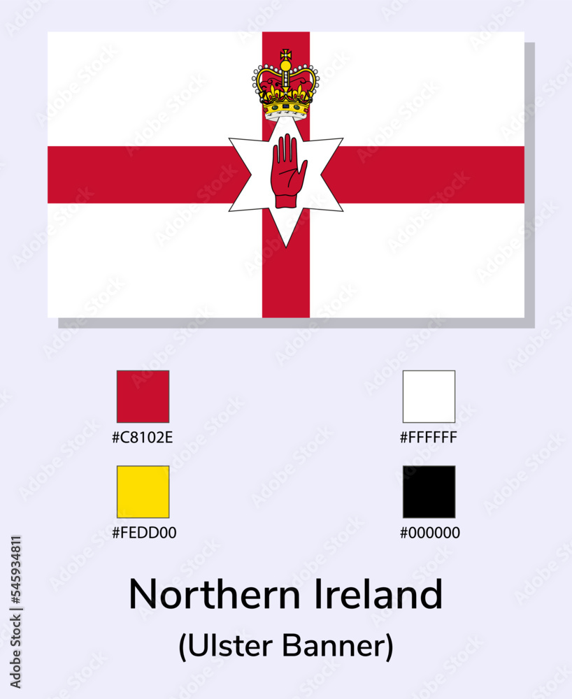 Vector Illustration of Northern Ireland (Ulster Banner). flag isolated ...
