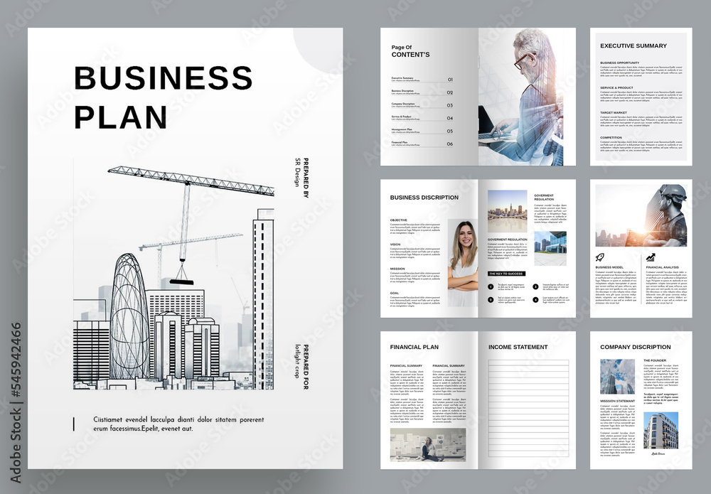 Business Plan Brochure Layout Stock Template | Adobe Stock