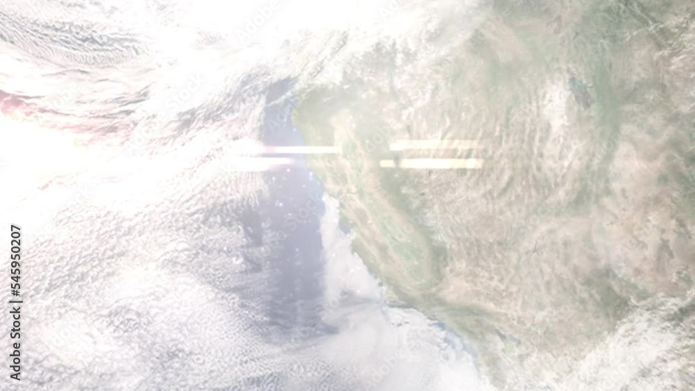 Vidéo Stock Earth zoom in from outer space to city. Zooming on Concord ...