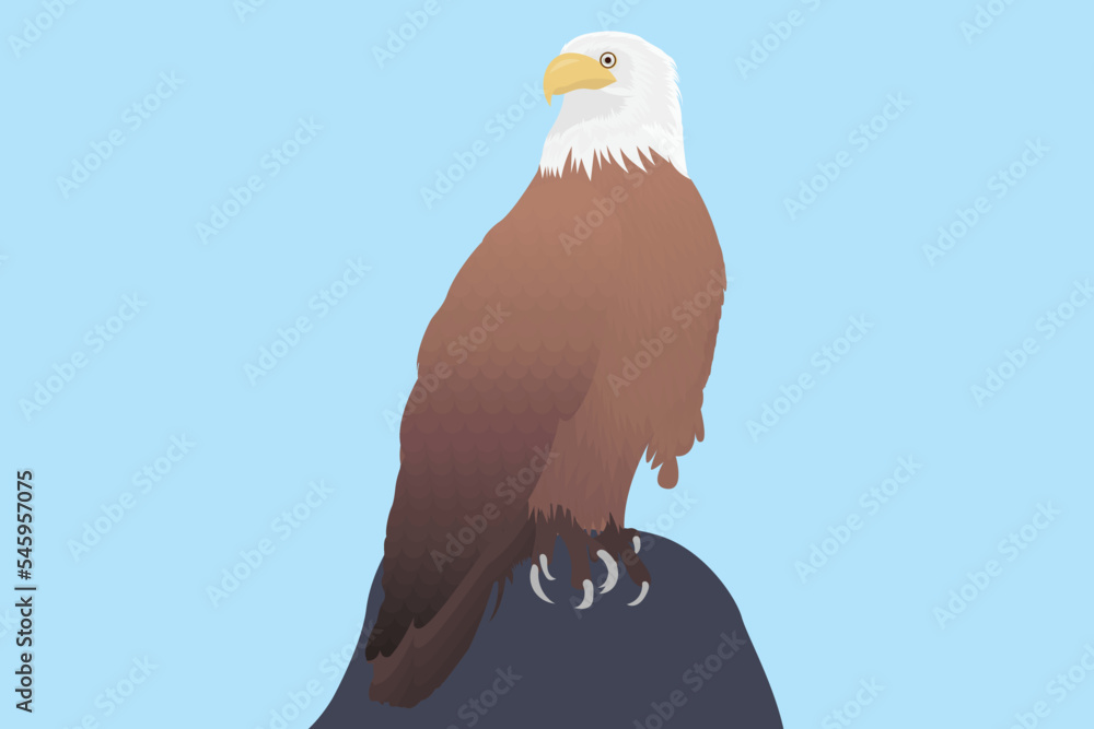 Illustrator Of A Eagle Vector Design Blue Background Stock Vector