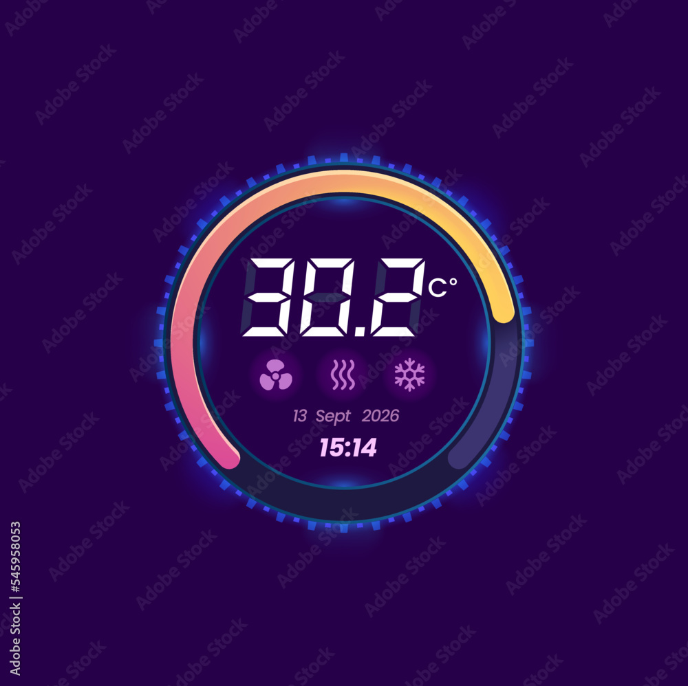Thermostat thermometer temperature control dial. Conditioning equipment ...