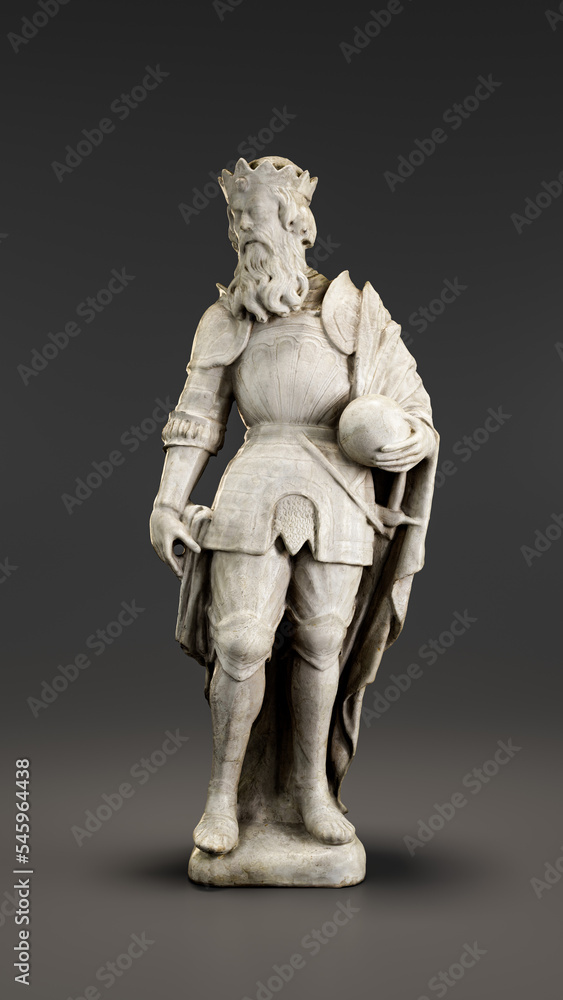 Sculpture of King David, Ancient fine art, statue. 3d Rendering Stock ...