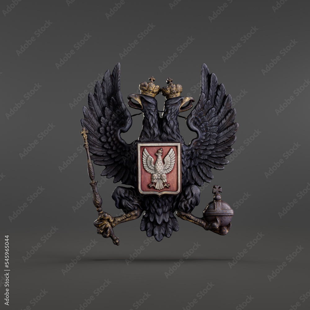 The national emblem of the kingdom of Poland. Vintage military symbol ...