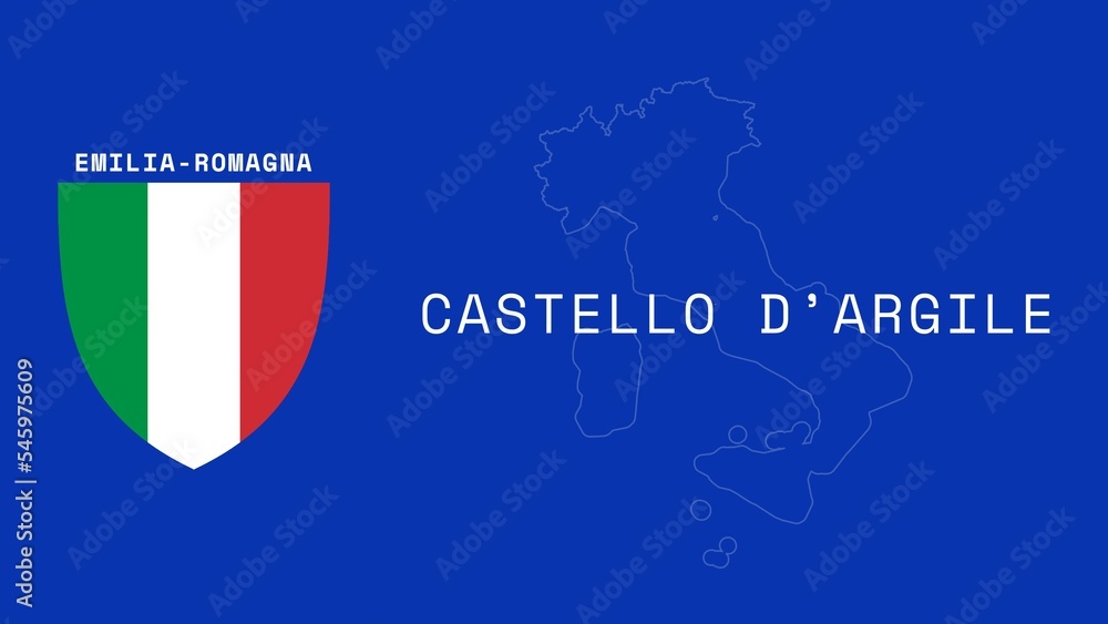 Castello d’Argile: Illustration mit dem Ortsnamen der italienischen ...