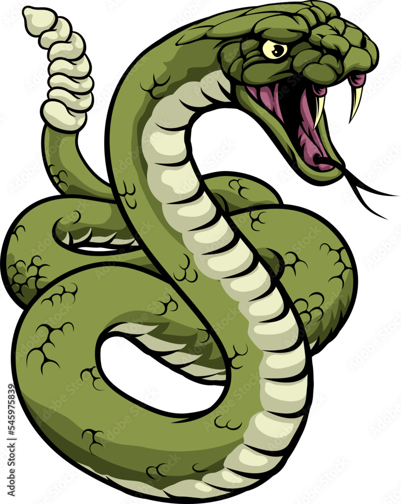 A rattlesnake snake animal sport team cartoon mascot Stock Vector ...