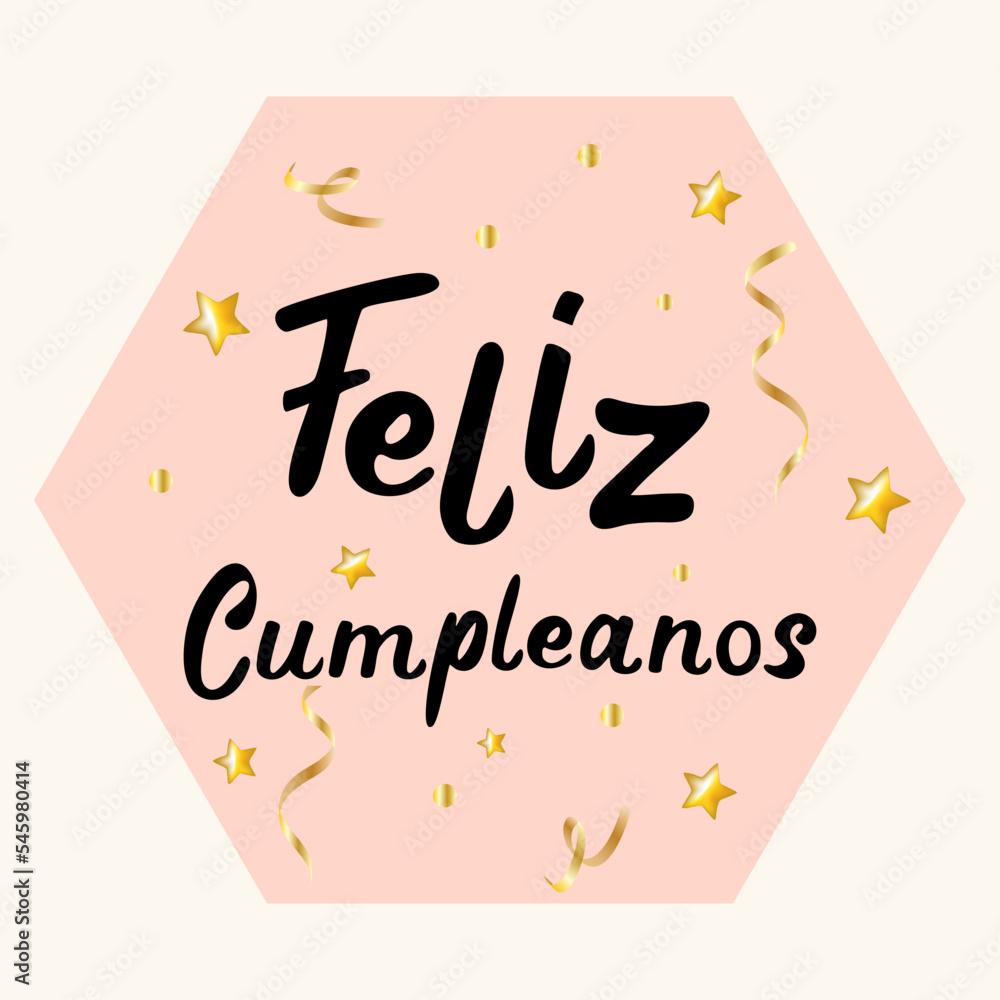 Feliz Cumpleanos translated from Spanish Happy Birthday hand lettering ...