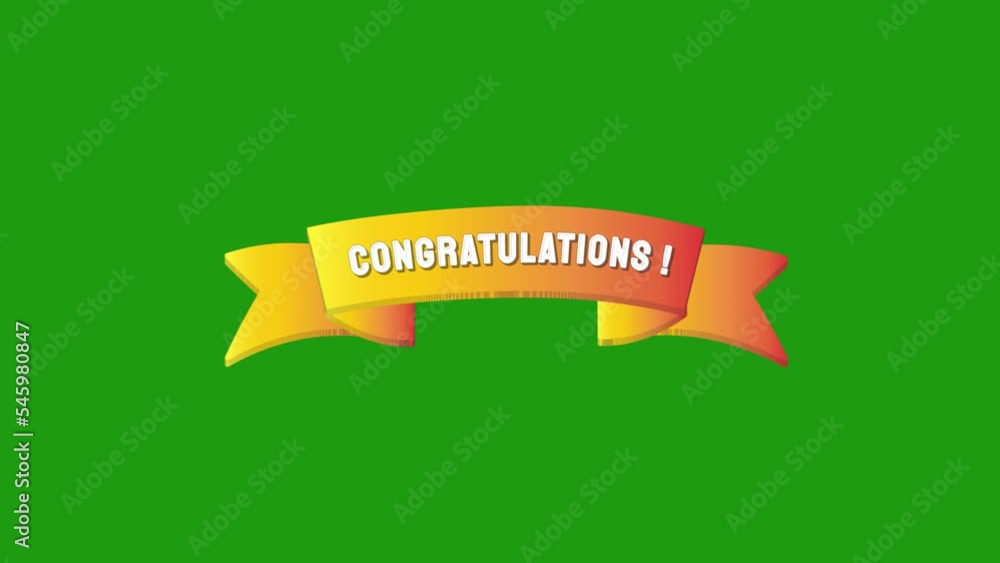 Animated stamp symbol - Congratulations Text with Usable Through Green ...