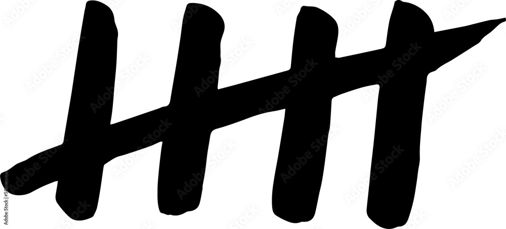 Tally marks. Counting signs on the walls of the prison. Notches for ...