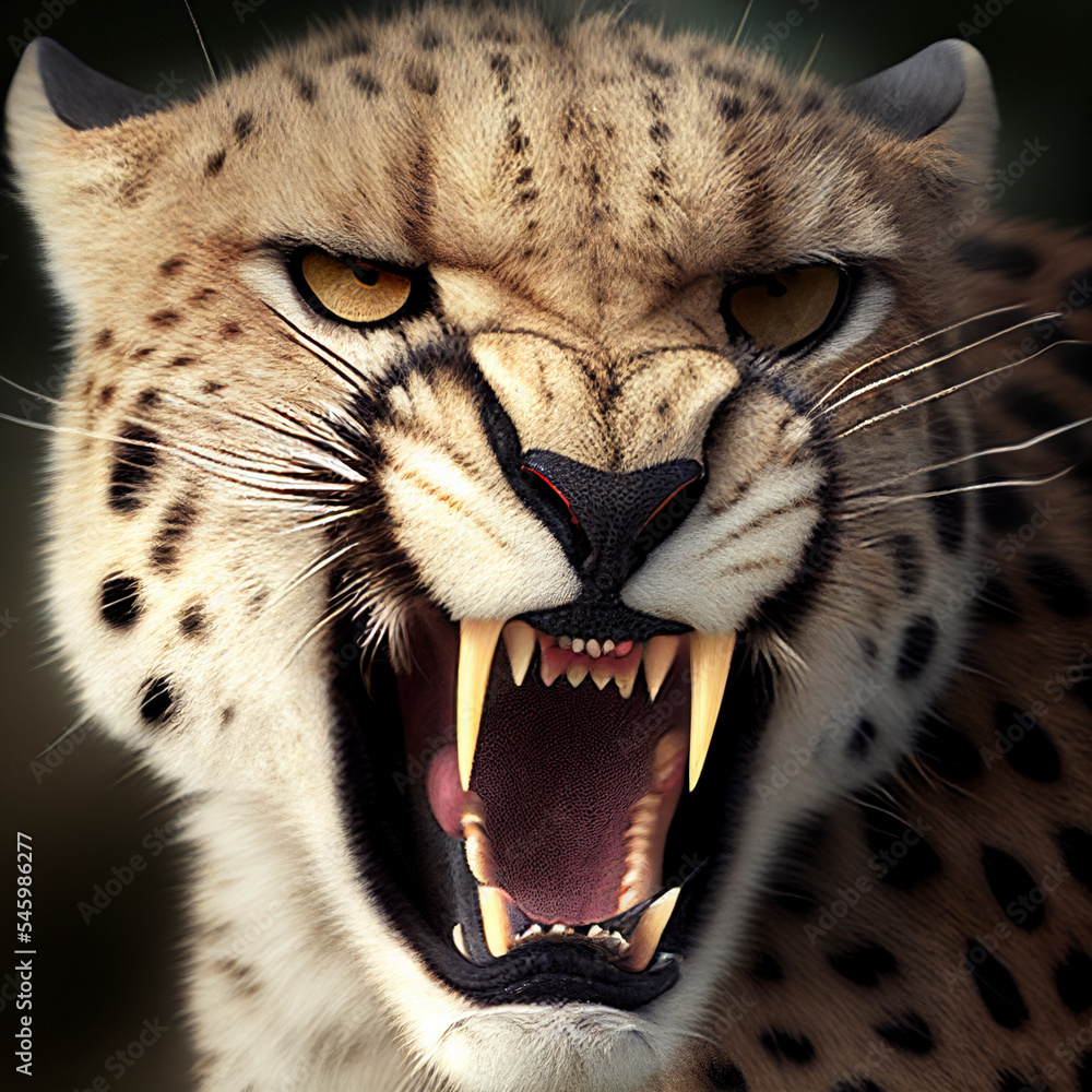 Cheetah Snarl Stock Illustration | Adobe Stock