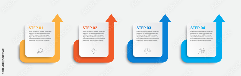timeline infographic design with up arrow shape Stock Vector | Adobe Stock