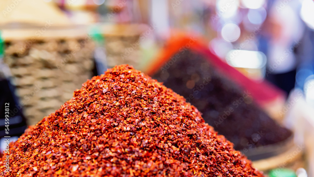 Spices Market with colourful mood. Multicolor spices sold at Egypt ...
