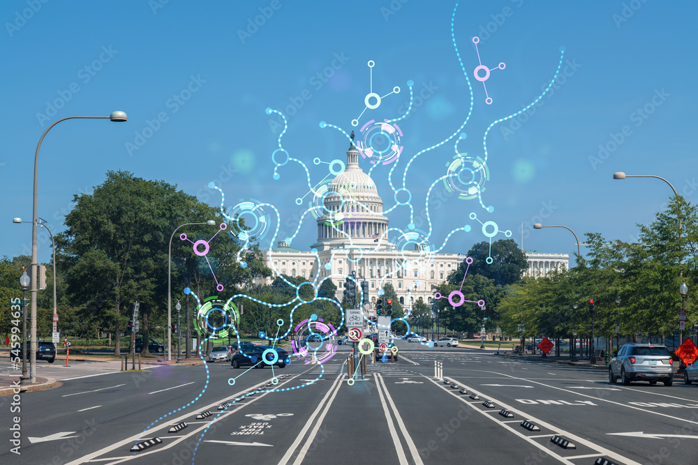Capitol dome building exterior, Washington DC, USA. Home of Congress ...