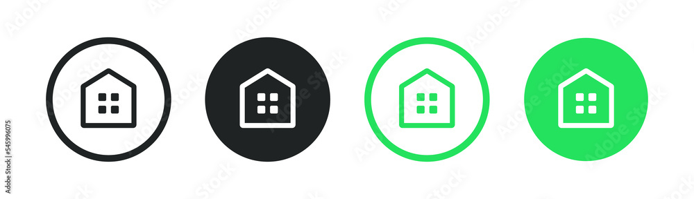 Flat minimal modern home, homepage, base, main page, house push button ...