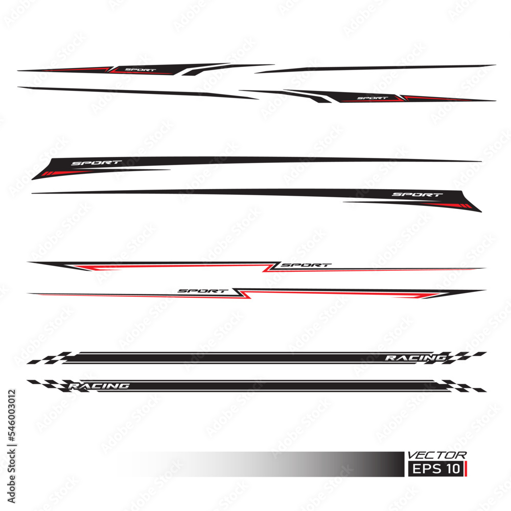 Side car body vector stripes decal. Vehicle vector Decal Stripes for ...