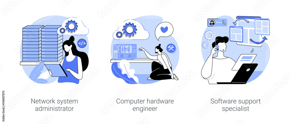 Network maintenance and administration isolated cartoon vector ...