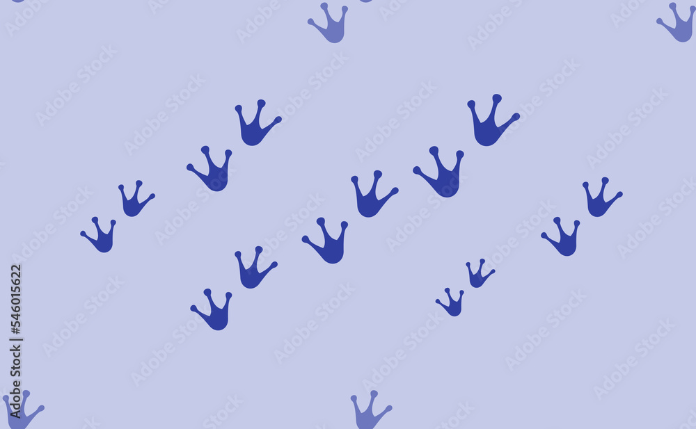 Seamless pattern of large isolated blue frog tracks symbols. The ...