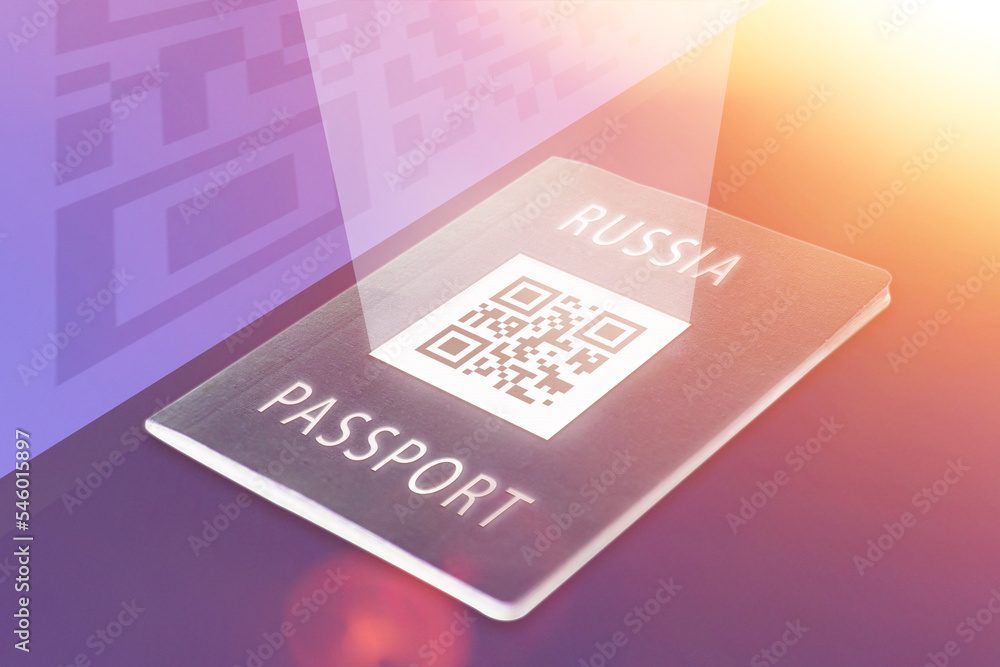 QR on cover of Russia passport. Introduction of electronic passports in ...
