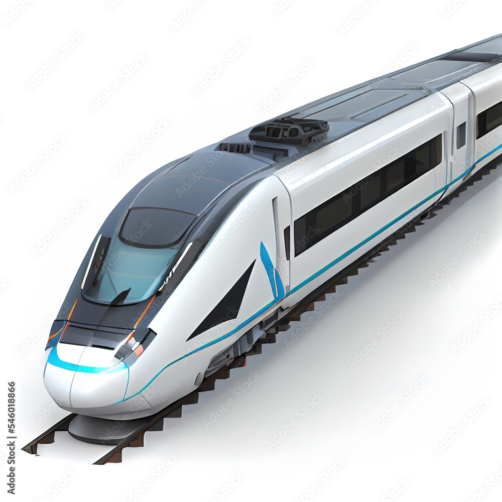 Bullet train, speed train model. Ai generated illustration in style of ...