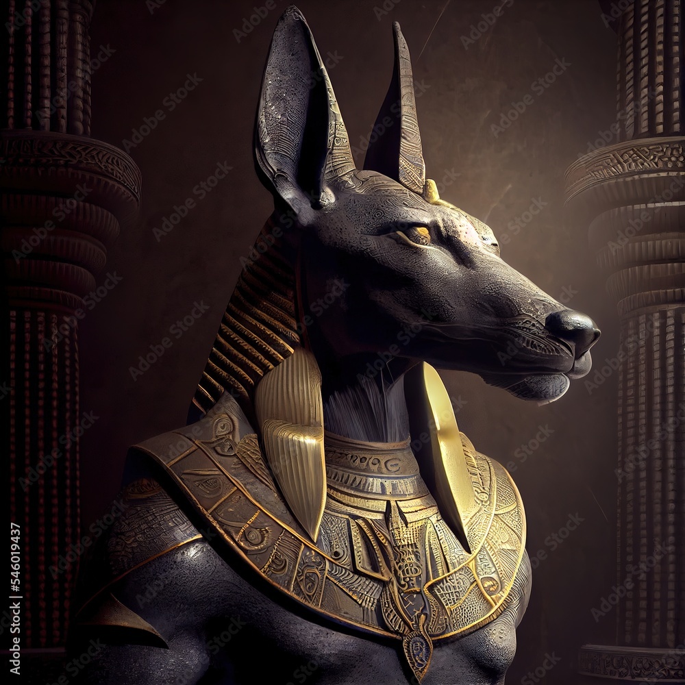 Anubis ancient Egyptian god of death. Beautiful Ai generated ...