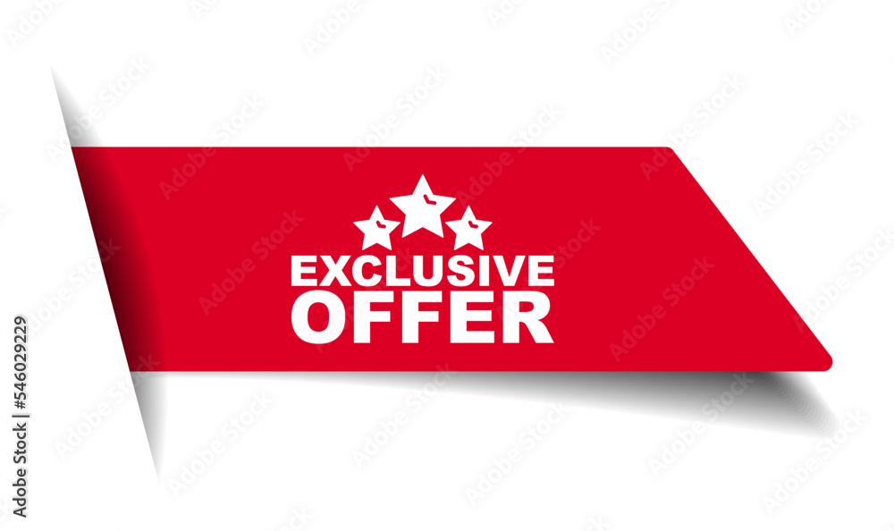 red vector illustration banner exclusive offer Stock Vector | Adobe Stock