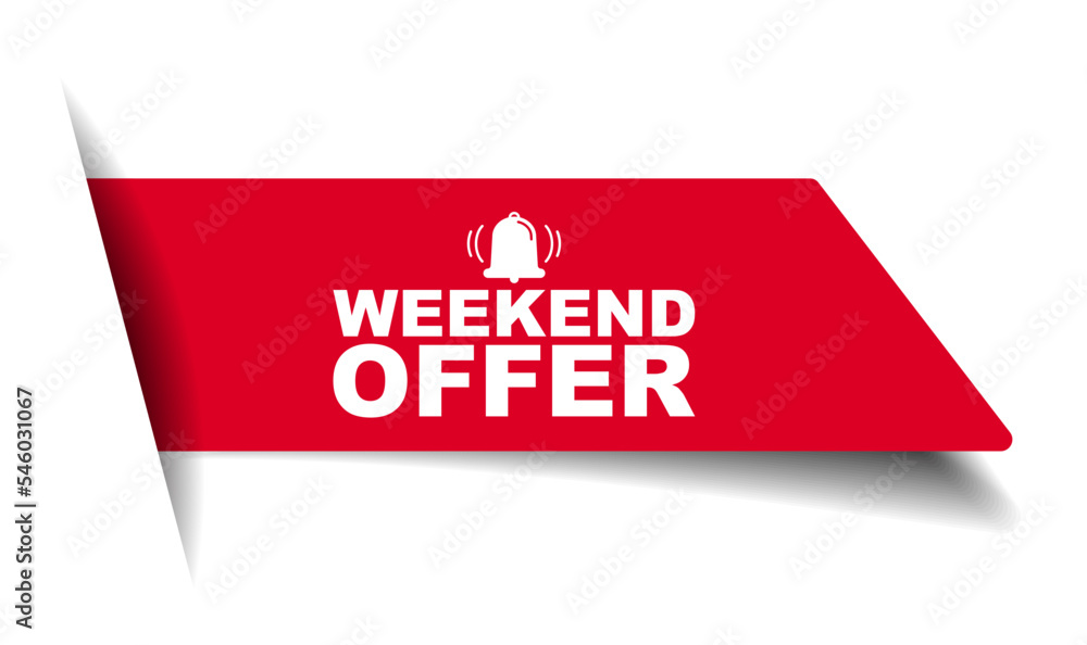 red vector illustration banner weekend offer Stock Vector | Adobe Stock