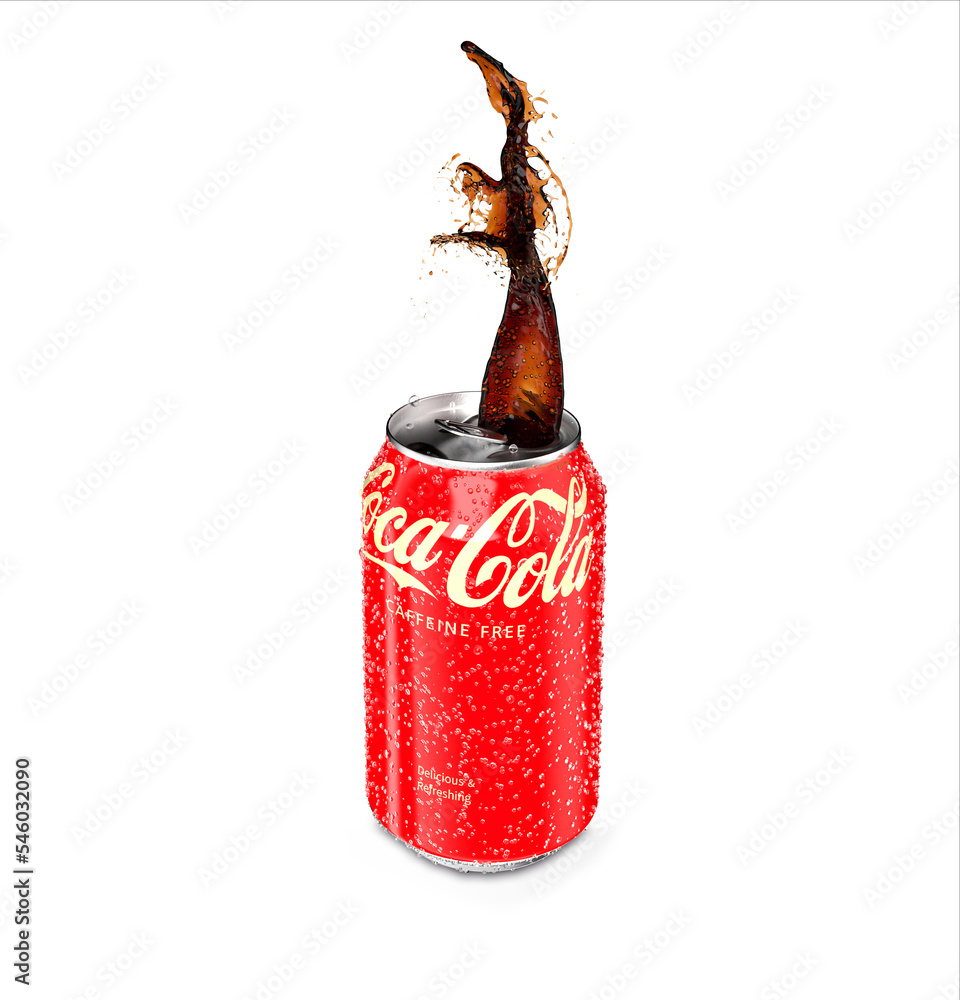 October 10, 2022:Coca-Cola original flavor can with splash and water ...