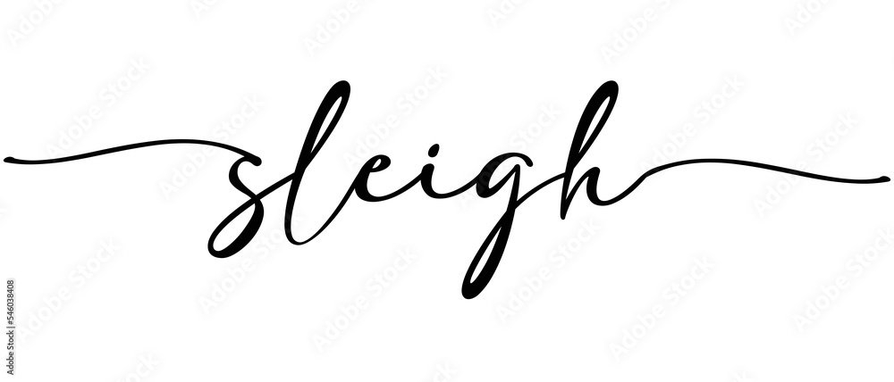 Sleigh - Continuous one line calligraphy with Single word quotes ...