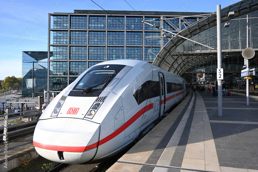 Berlin, Germany - November 03, 2022: A high-speed train on the Berlin ...